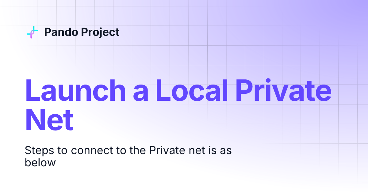 Launch a Local Private Net | Pando Project